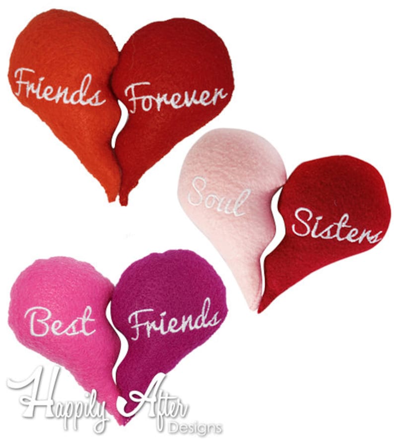 Friendship Heart Stuffie Embroidery Design Heart Stuffy - Etsy