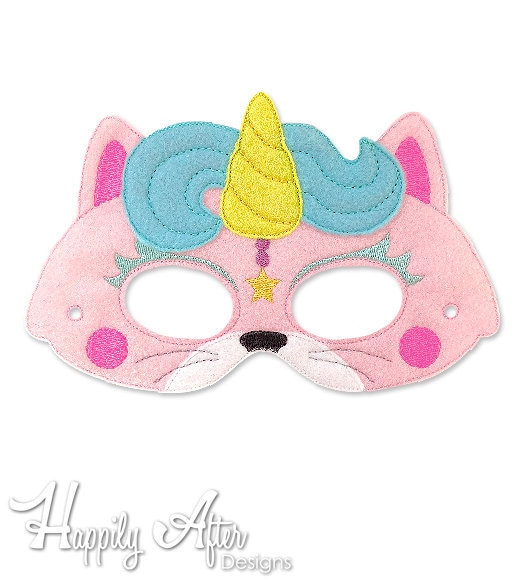 Unikitten Mask Embroidery Design Cat Mask Machine | Etsy