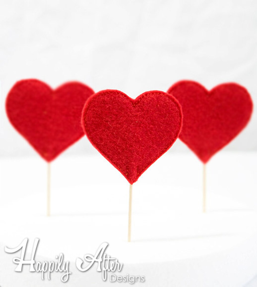 Heart Shape Cupcake Topper Embroidery Design, Machine Embroidery, ITH ...