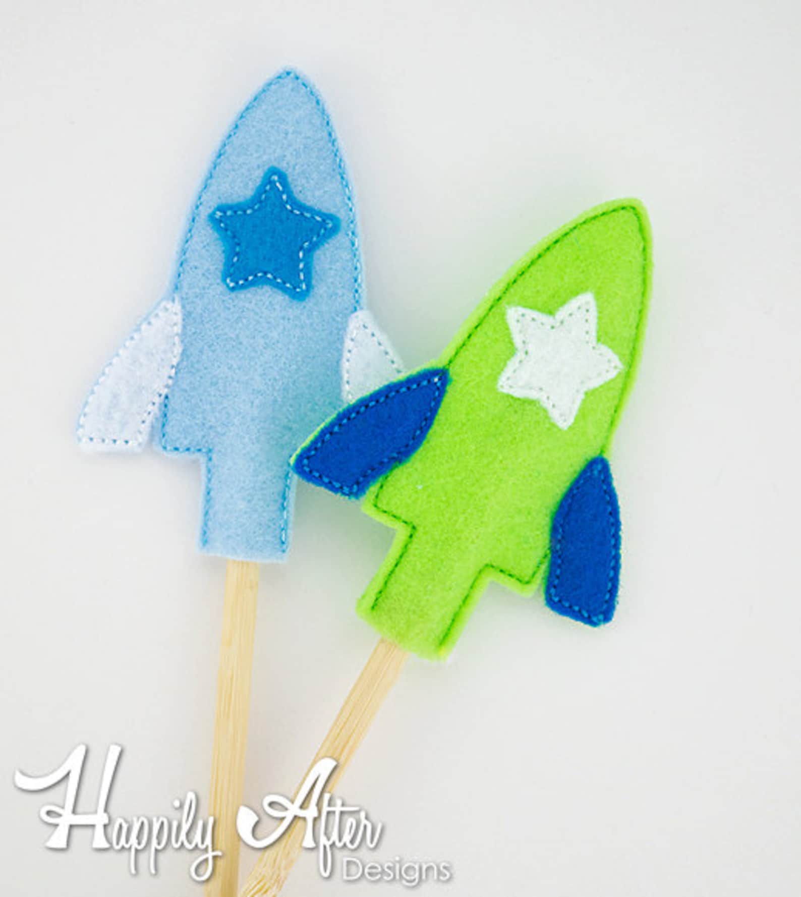 Rocket Ship Pencil Topper Embroidery Design Rocket - Etsy