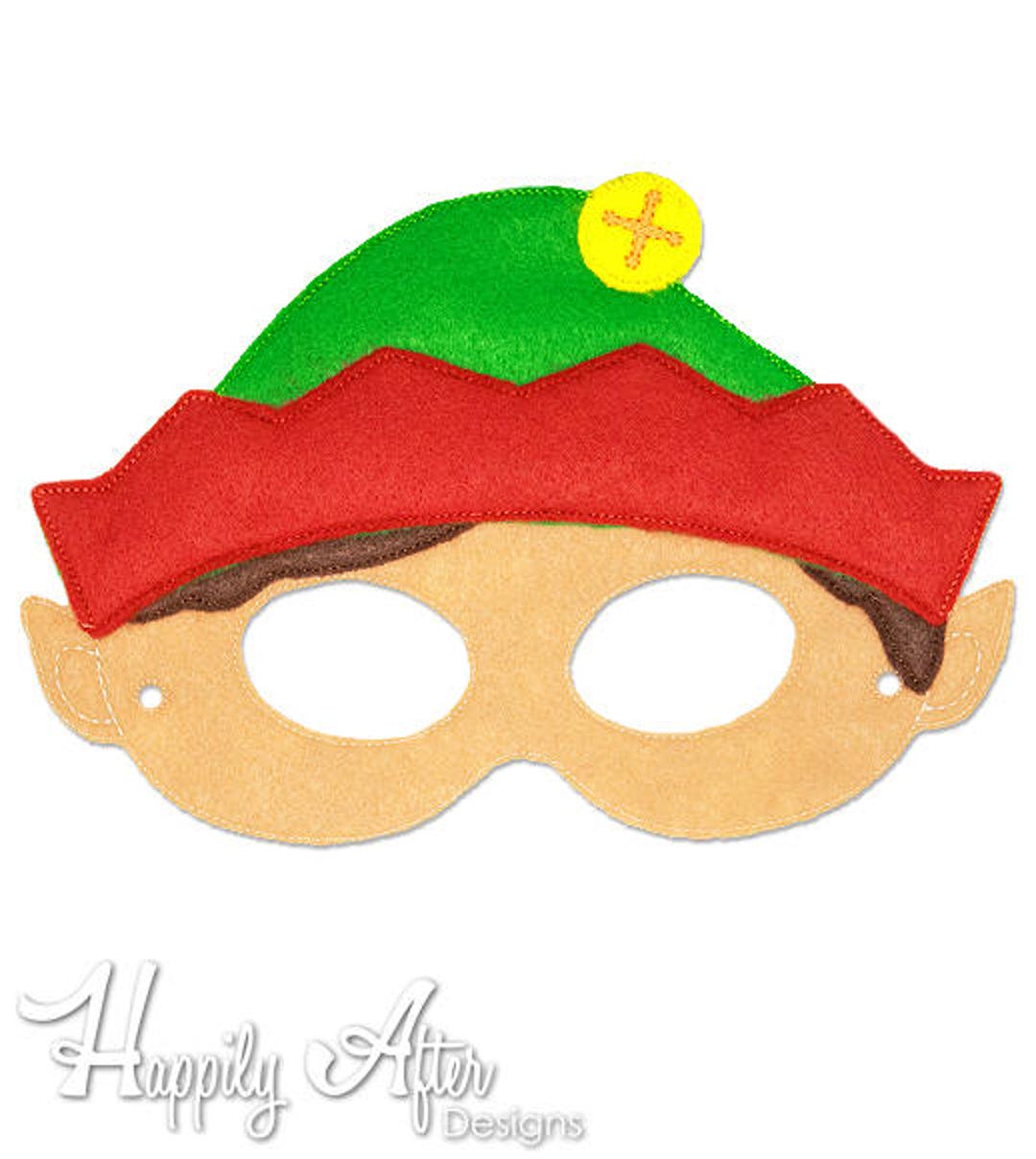Elf Mask Embroidery Design, Christmas Mask, Machine Embroidery, ITH ...