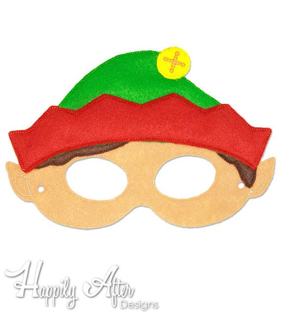 Elf Mask Embroidery Design Christmas Mask Machine | Etsy