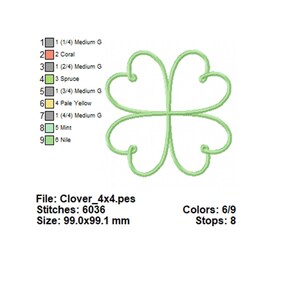 Clover Applique Embroidery Design, Four Leaf Clover Applique, St ...