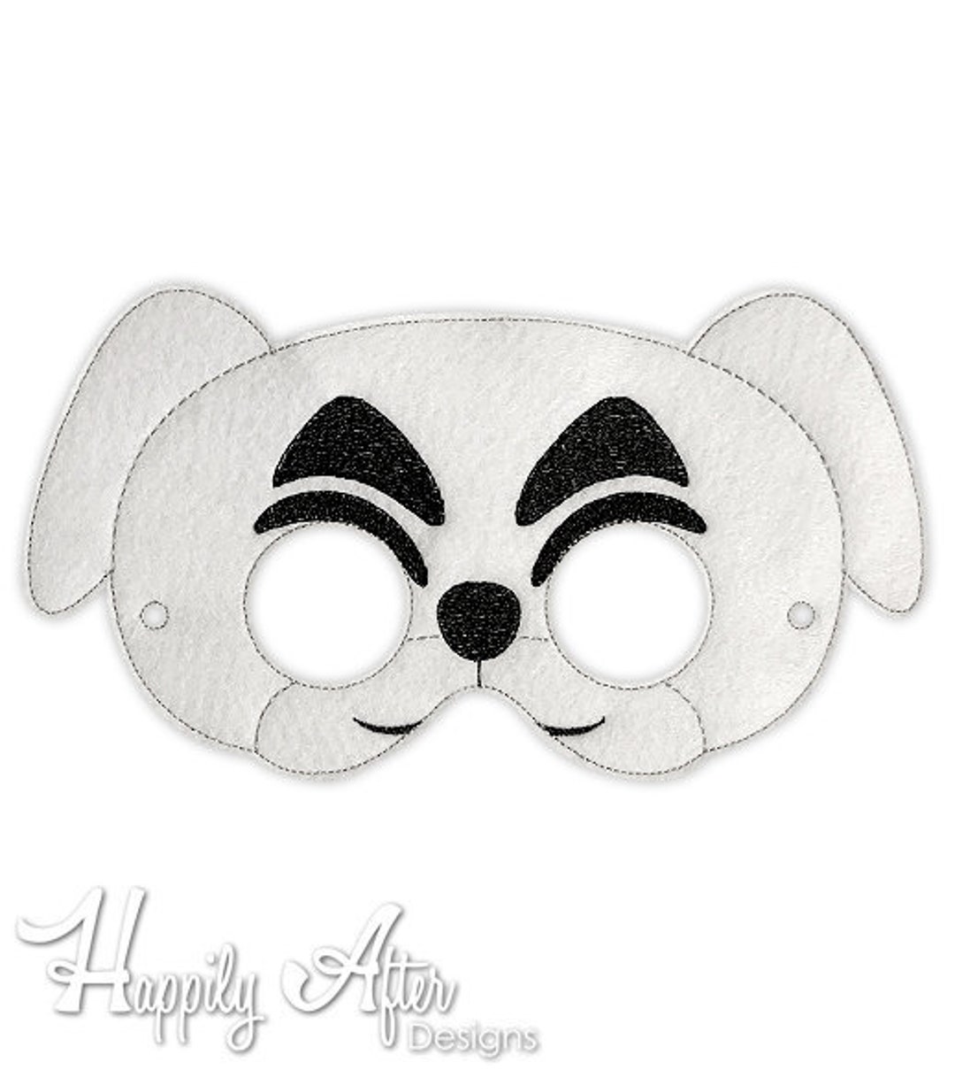Musical Pup Mask Embroidery Design Dog Mask Machine - Etsy