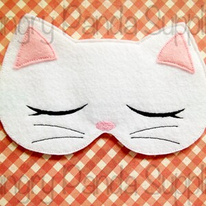 Kitty Cat Sleep Mask Embroidery Design, Sleep Mask, Machine Embroidery ...