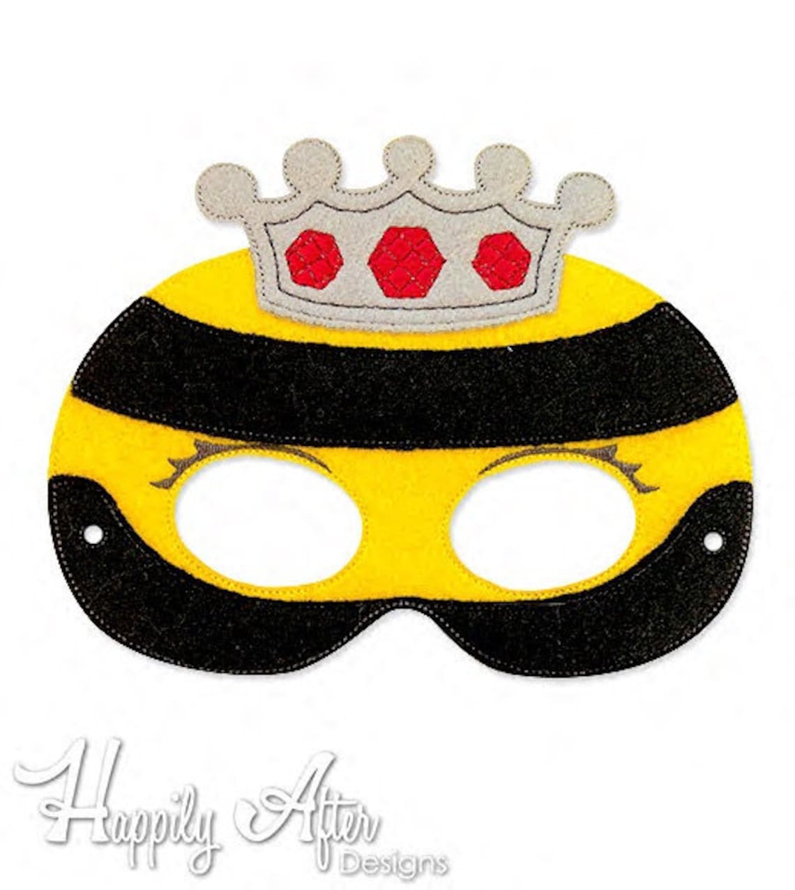 Queen Bee Mask Embroidery Design Bee Mask Machine | Etsy
