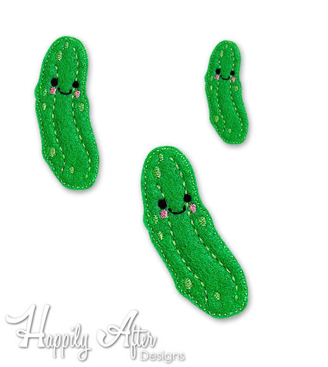 Kawaii Pickle Feltie Embroidery Design, Pickle Feltie, Machine ...