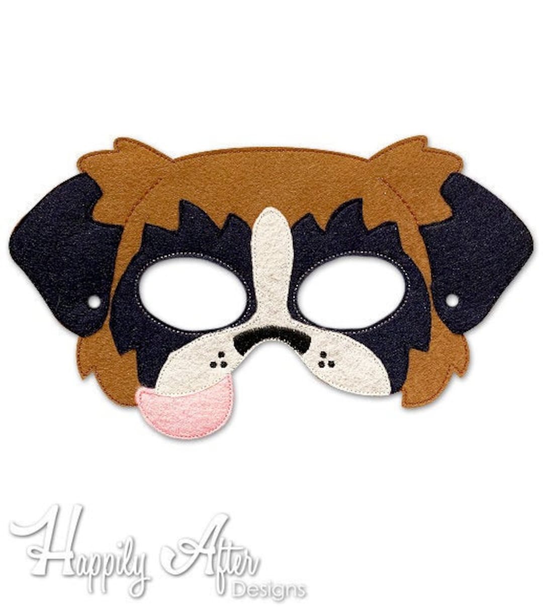 Saint Bernard Mask Embroidery Design, Dog Mask, Machine Embroidery, ITH ...