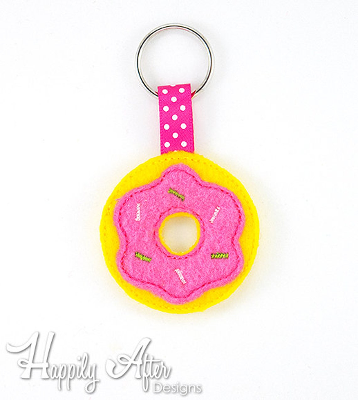 Donut Keychain Embroidery Design Donut Doughnut Keychain - Etsy
