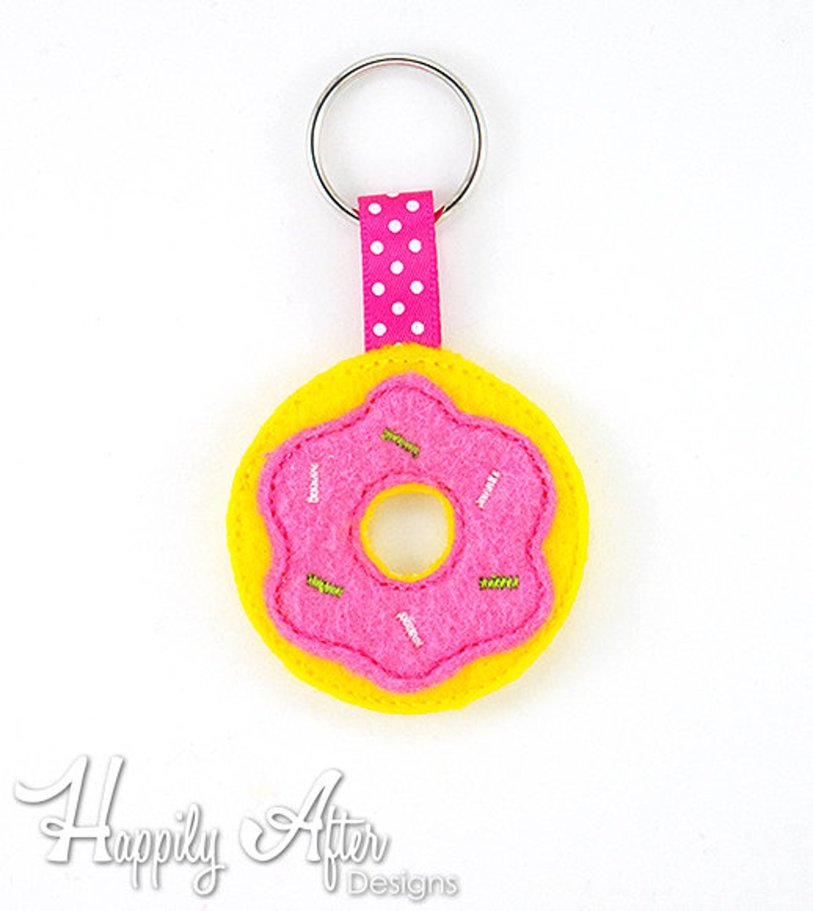 Donut Keychain Embroidery Design Donut Doughnut Keychain - Etsy