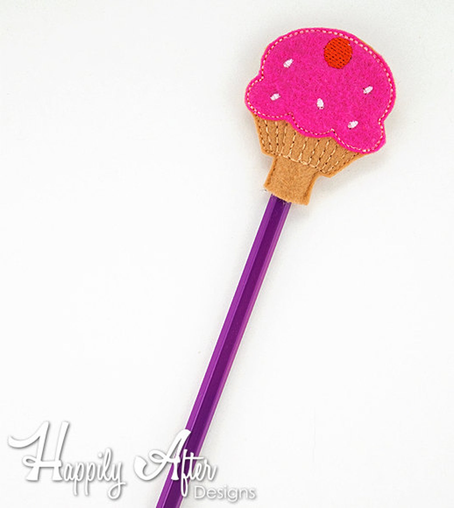 Cupcake Pencil Topper Embroidery Design Cupcake Pencil - Etsy