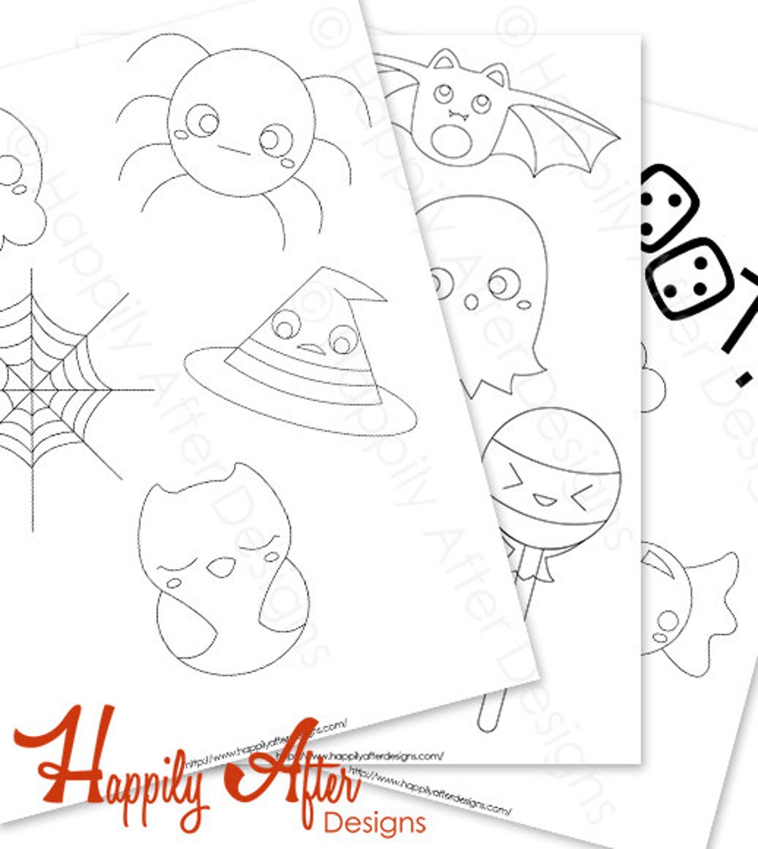 Halloween Hand Embroidery Patterns, Pattern Pack, Halloween, Hand ...