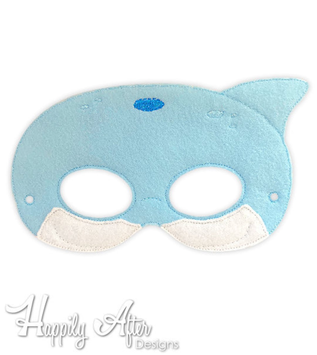 Dolphin Mask Embroidery Design, Dolphin Mask, Machine Embroidery, ITH ...
