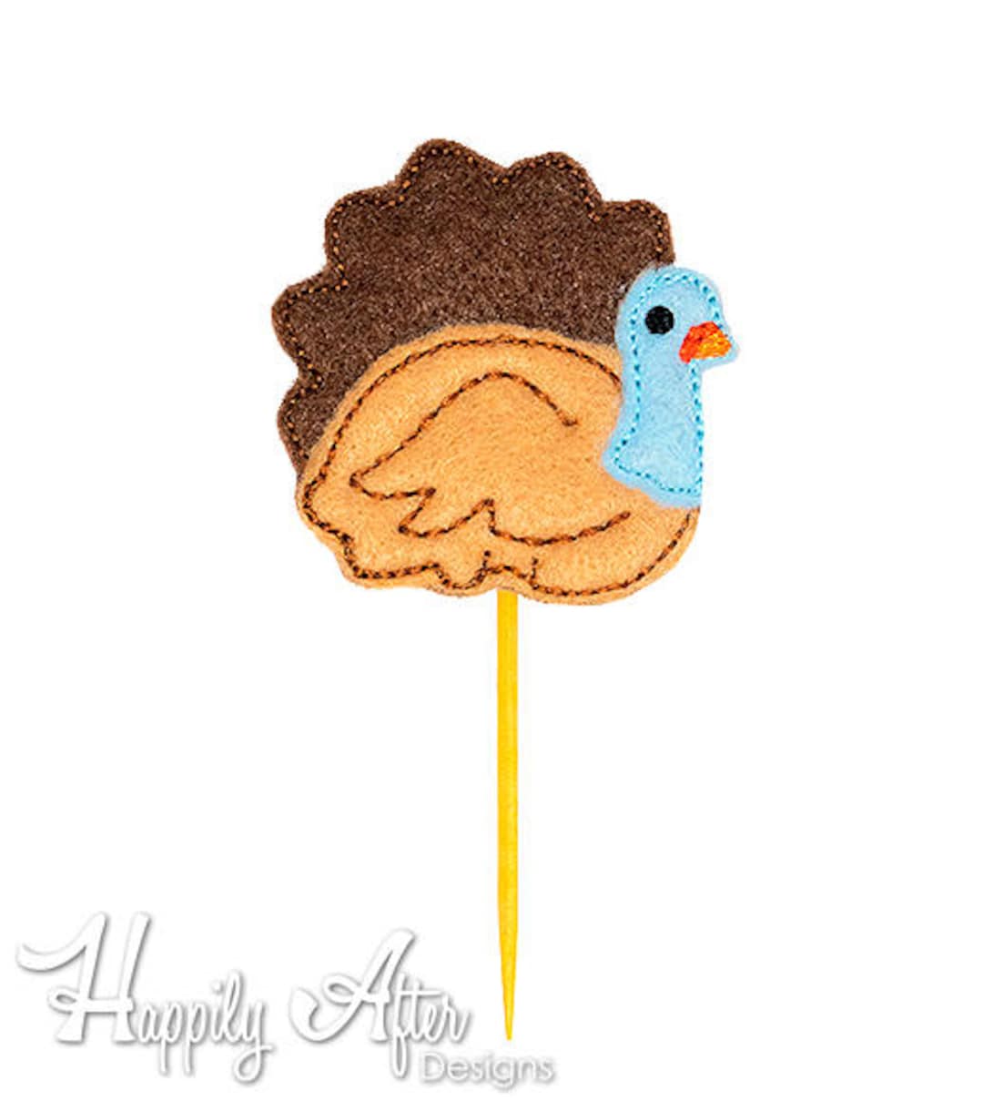 Turkey Cupcake Topper Embroidery Design, Machine Embroidery, ITH, in ...