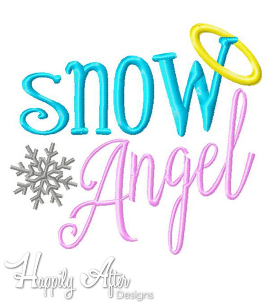 Snow Angel Filled Stitch Embroidery Design, Winter Embroidery, Angel ...