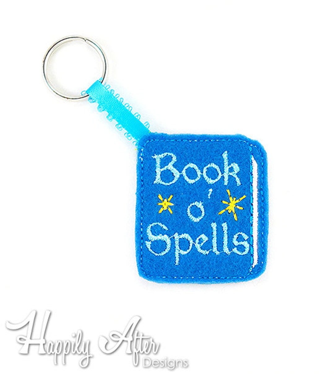 Spellbook Keychain Embroidery Design, Book Keychain, Witch Embroidery ...