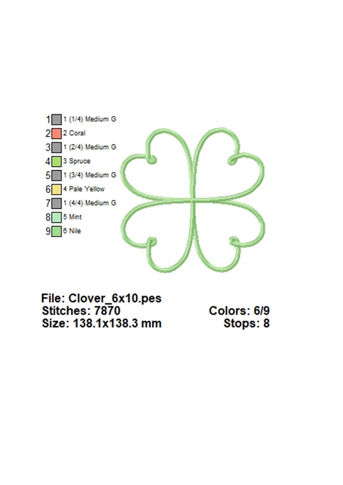 Clover Applique Embroidery Design Four Leaf Clover Applique - Etsy