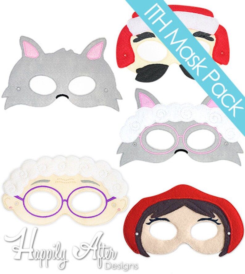 Little Red Mask Embroidery Design Pack Little Red Mask - Etsy