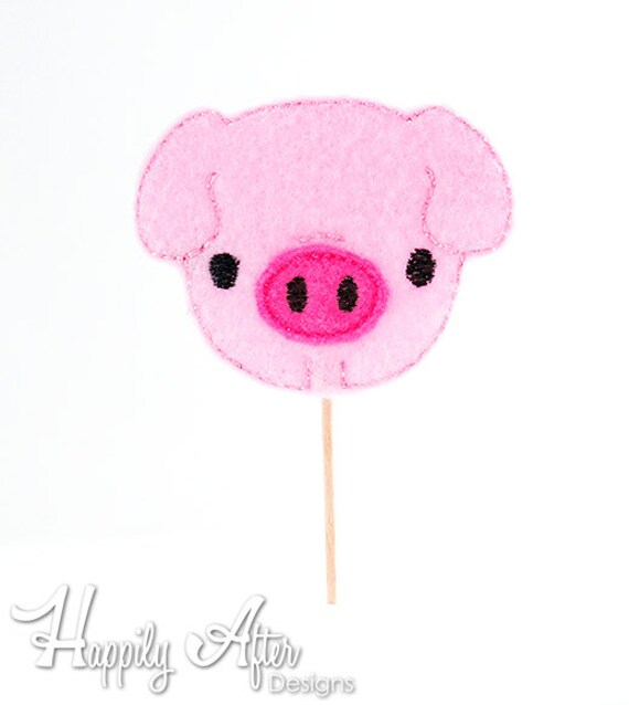 Pig Cupcake Topper Embroidery Design Machine Embroidery ITH | Etsy