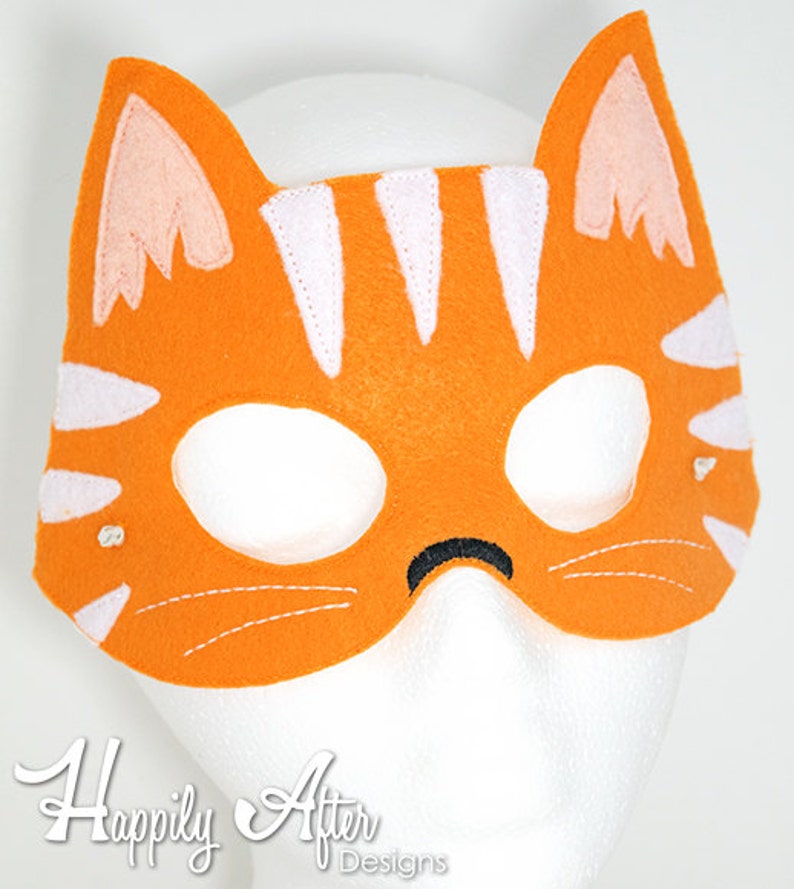 Striped Cat Mask Embroidery Design, Kitty Mask, Machine Embroidery, ITH ...