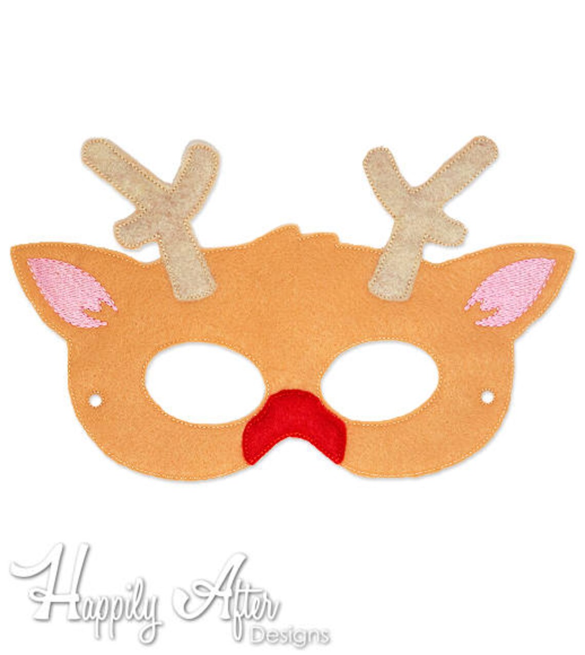 Rudolph Mask Embroidery Design Reindeer Mask Machine - Etsy