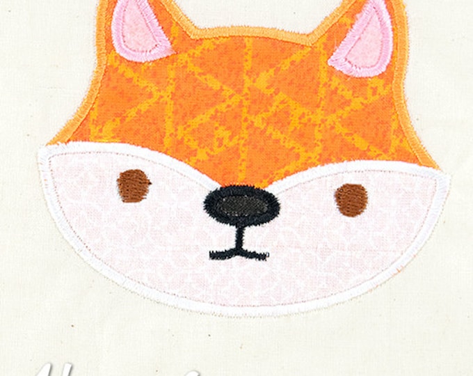 Fox Applique Embroidery Design Fox Applique Woodland - Etsy