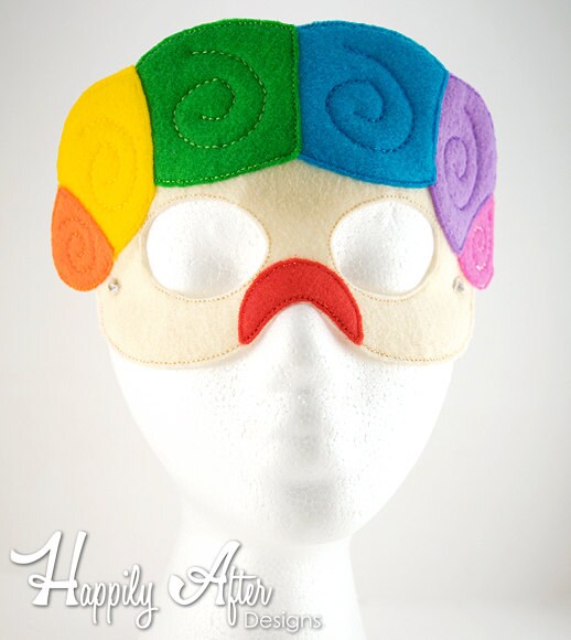 Clown Mask Embroidery Design, Clown Mask, Machine Embroider, ITH Mask ...
