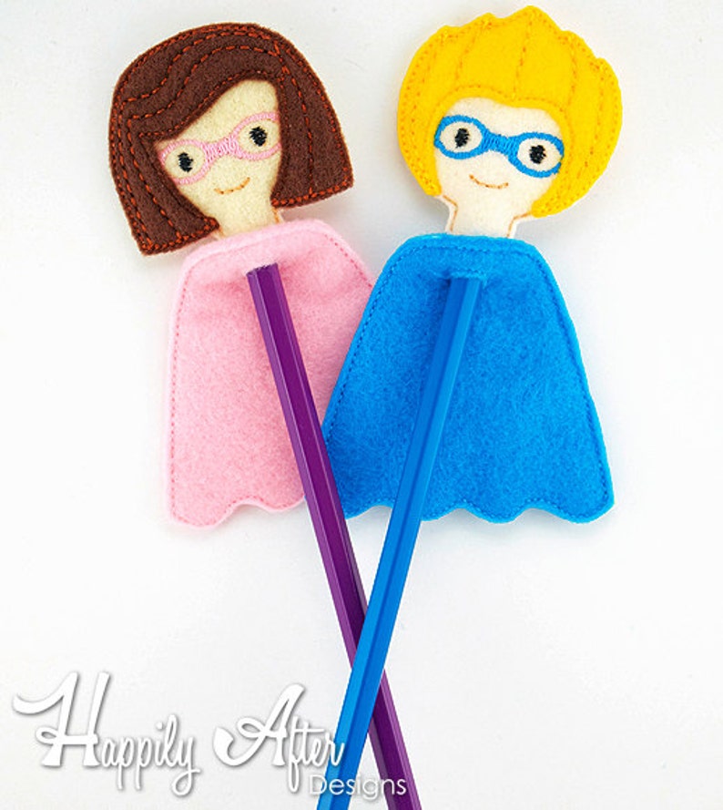 Superheroes Pencil Topper Embroidery Designs Hero Pencil - Etsy