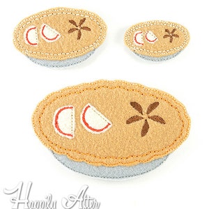 Apple Pie Feltie Embroidery Design, Pie Feltie, Machine Embroidery, ITH ...