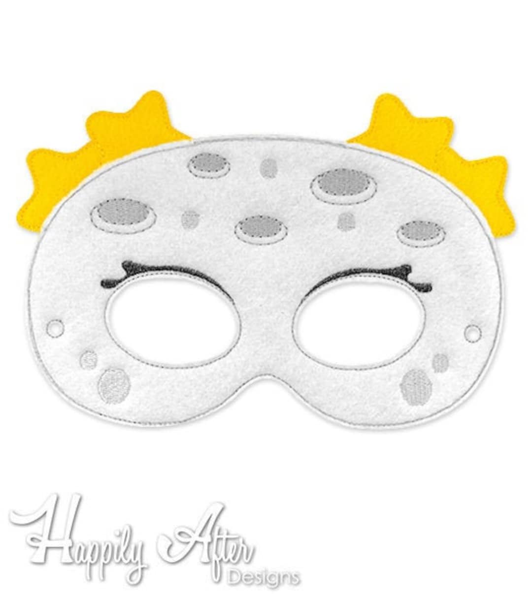Moon Mask Embroidery Design, Moon Mask, Machine Embroidery, ITH Mask ...