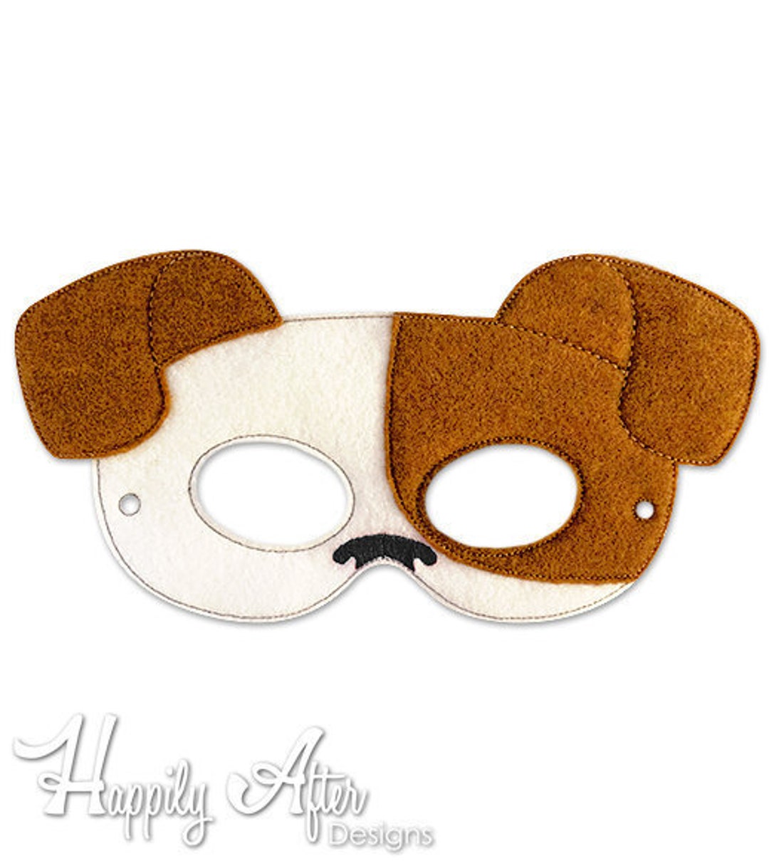 Playful Pup Mask Embroidery Design, Pet Mask, Machine Embroidery, ITH ...