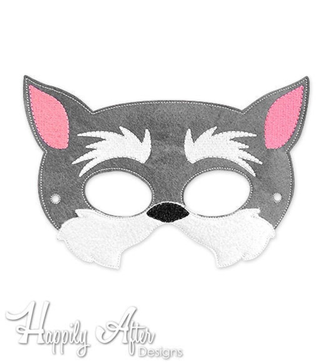 Terrier Dog Mask Embroidery Design, Pet Mask, Machine Embroidery, ITH ...