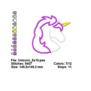 Unicorn Applique Embroidery Design, Unicorn Applique, Horse Applique ...