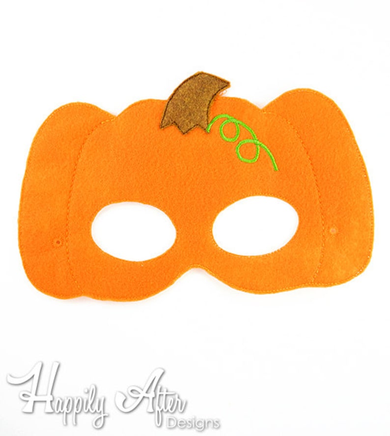 Pumpkin Mask Embroidery Design, Pumpkin Mask, Machine Embroidery, ITH ...