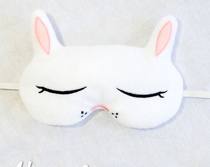 Bunny Sleep Mask Embroidery Design Sleep Mask Machine - Etsy
