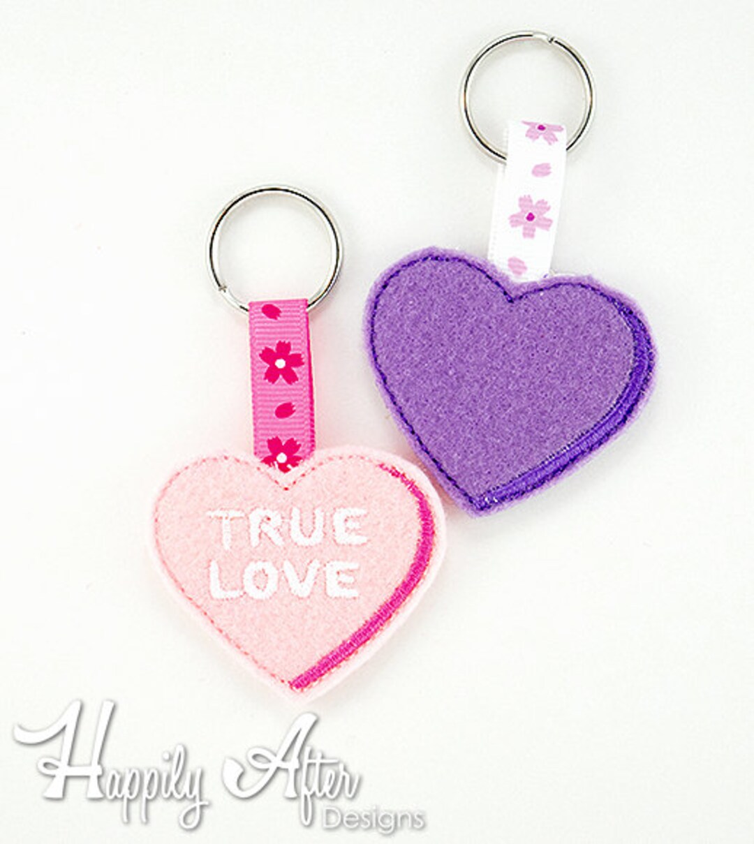 Candy Heart Keychain Embroidery Design, Heart, Candy, Keychain ...