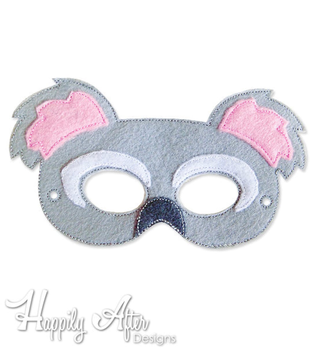 Koala Bear Mask Embroidery Design, Koala Mask, Machine Embroidery, ITH ...