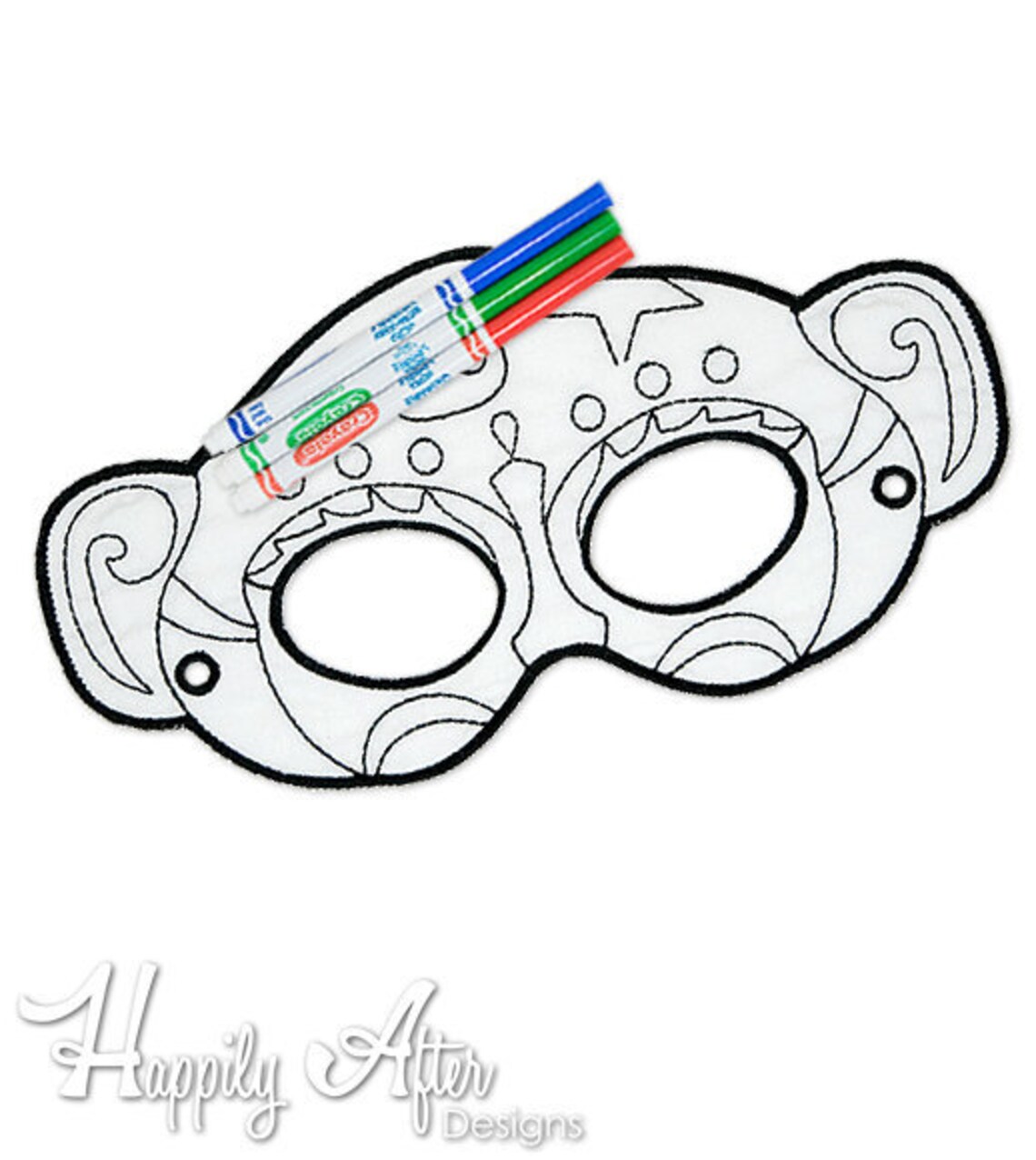 Monkey Mask Coloring Embroidery Design Monkey Mask Machine - Etsy