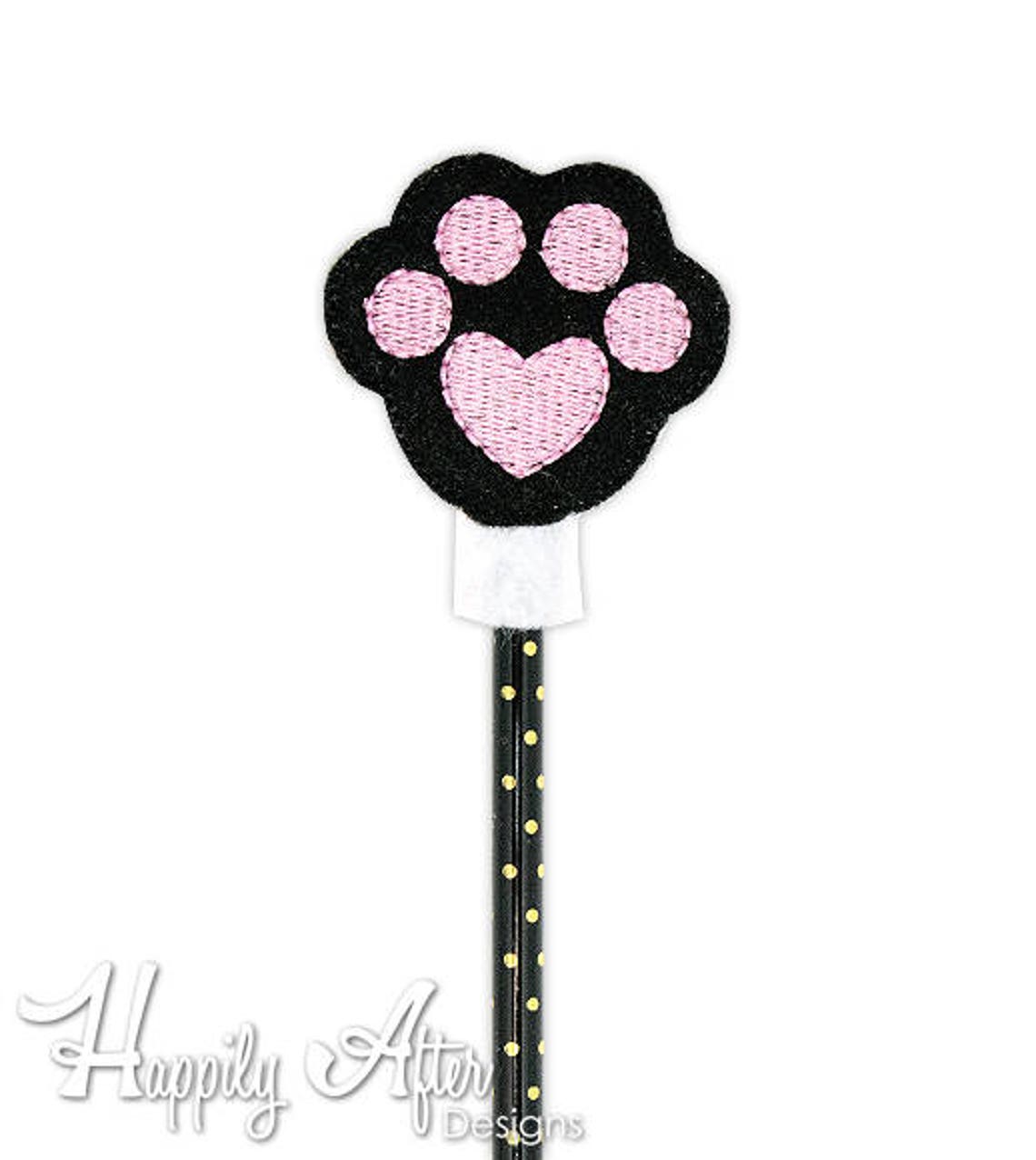 Paw Pencil Topper Embroidery Design, Dog Embroidery, Pencil Topper ...