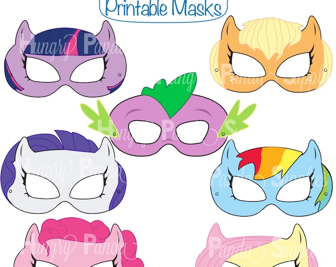 Pony Printable Masks, Pony Mask, Horse Mask, Girls Costume, Pony Party ...