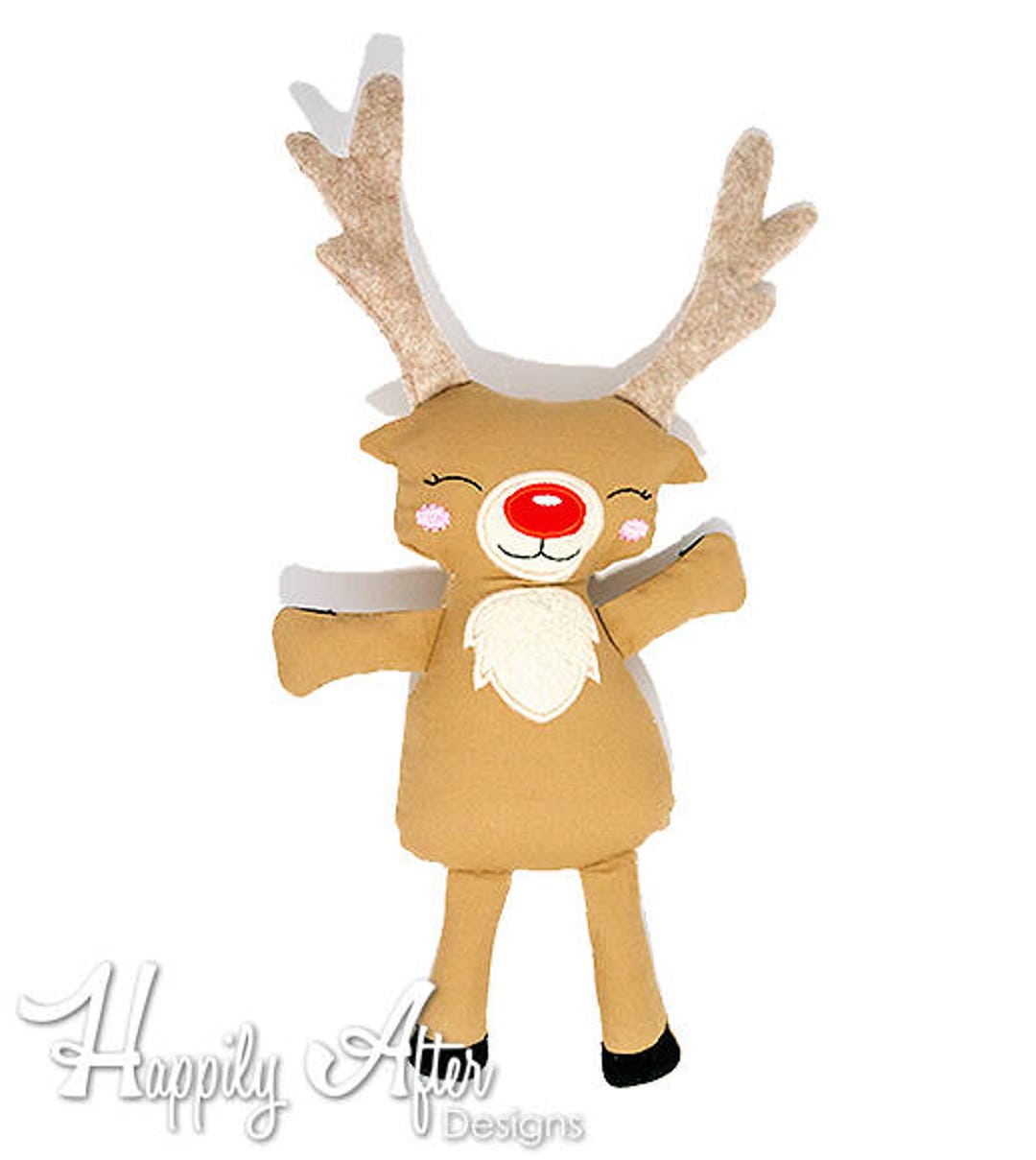 Reindeer Stuffie Embroidery Design, Reindeer, Stuffed Animal, Christmas ...