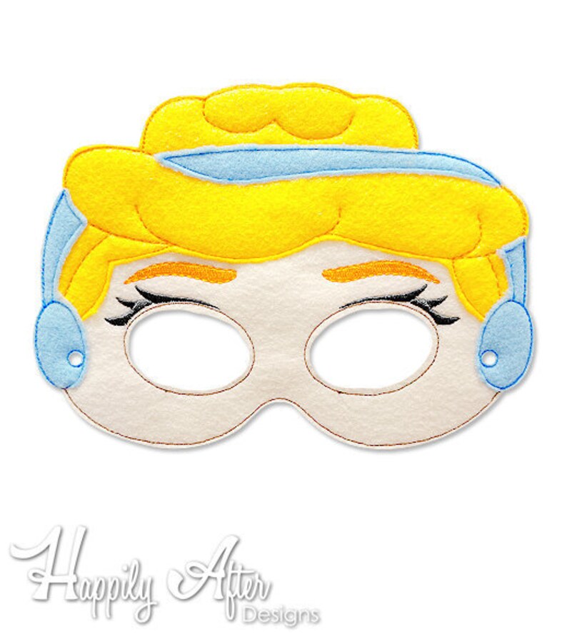 Elegant Princess Mask Embroidery Design Princess Mask - Etsy