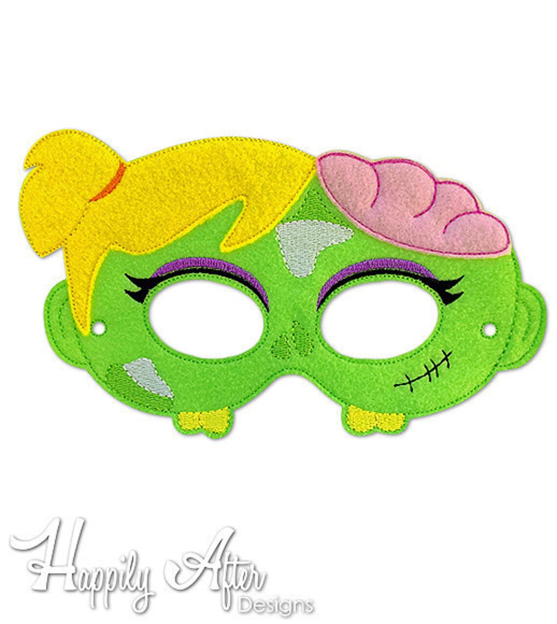 Zombie Girl Mask Embroidery Design, Zombie Mask, Machine Embroidery ...