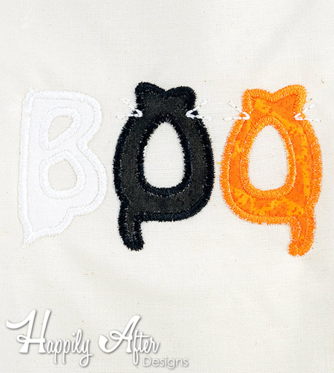 BOO Kitty Applique Embroidery Design, BOO Applique, Halloween Applique ...