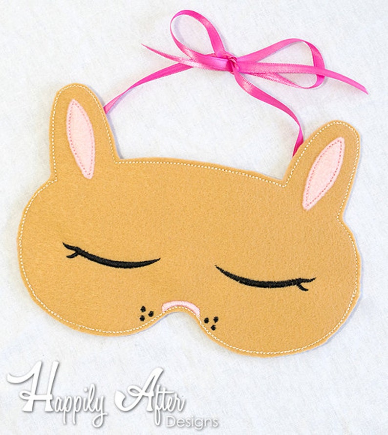 Bunny Sleep Mask Embroidery Design Sleep Mask Machine - Etsy