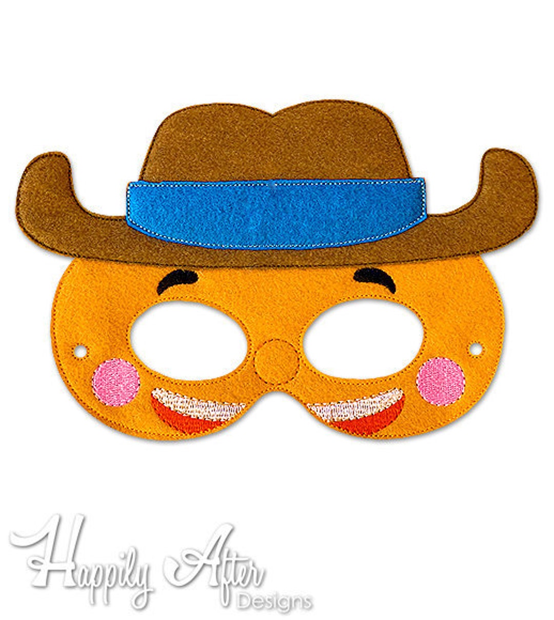 Cowboy Cutie Mask Embroidery Design, Cowboy Mask, Machine Embroidery ...