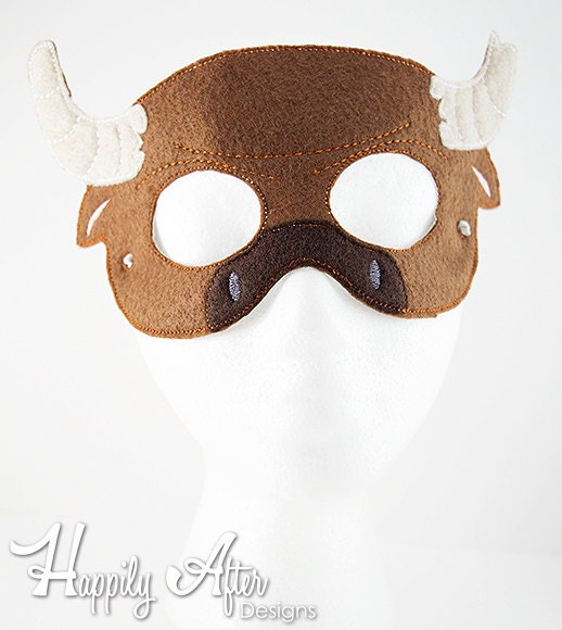 Minotaur Mask Embroidery Design, Bull Mask, Machine Embroidery, ITH ...