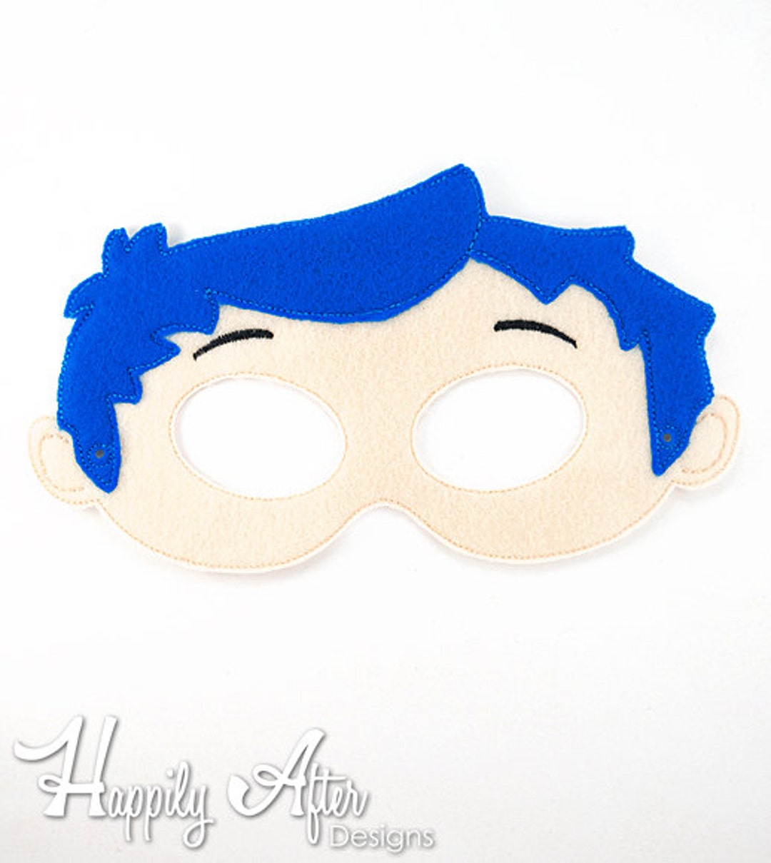 Blue Haired Boy Mask Embroidery Design, Boy Mask, Machine Embroidery ...