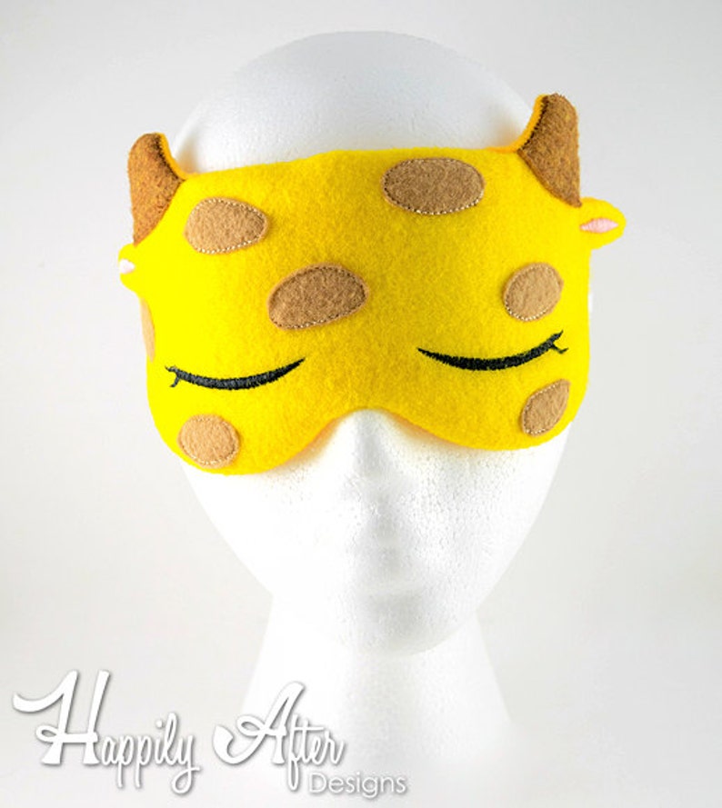 Giraffe Sleep Mask Embroidery Design Sleep Mask Machine - Etsy