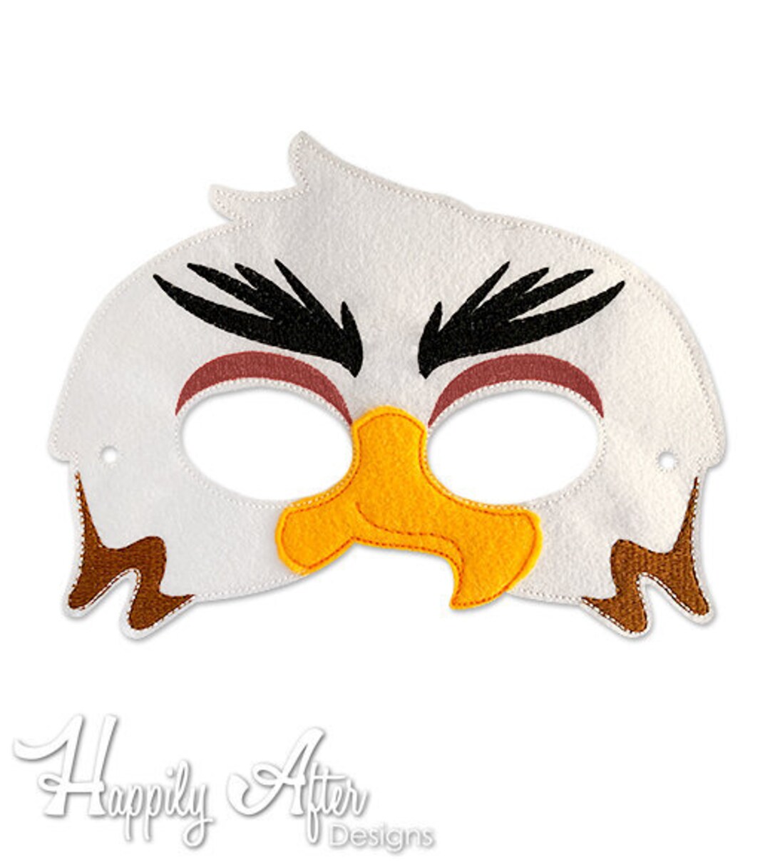 Eagle Mask Embroidery Design, Bird Mask, Machine Embroidery, ITH Mask ...